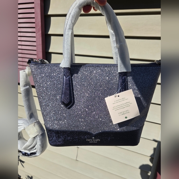 kate spade | Bags | Nwt Kate Spade Purse Joeley Navy Blue Glitter ...